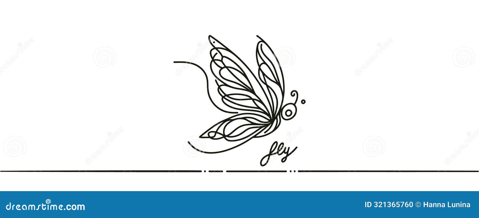 Single Line Drawing of a Butterfly. One Line Graphic Illustration of ...