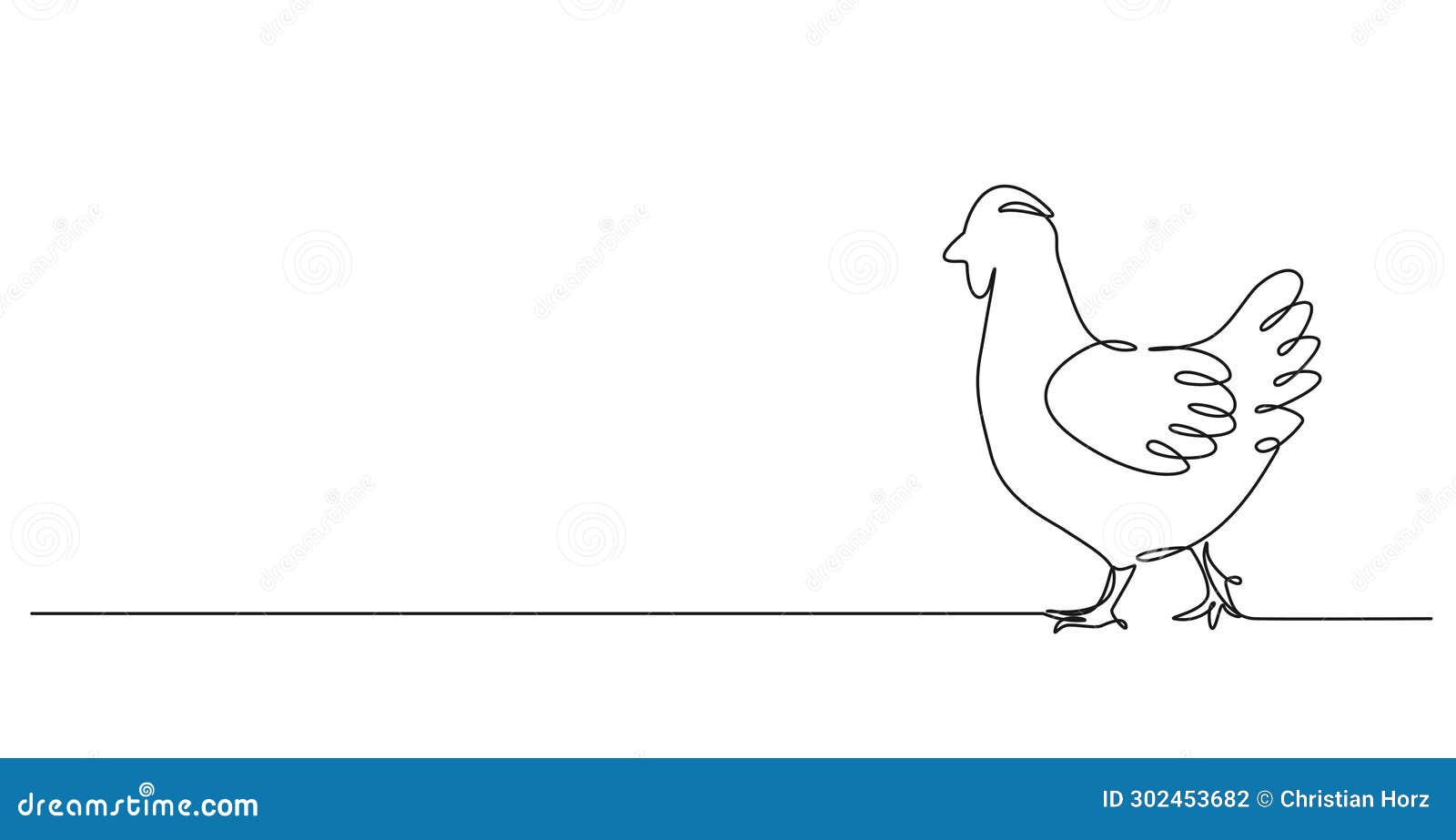 Single Line Drawing of a Chicken Stock Vector - Illustration of fowl ...