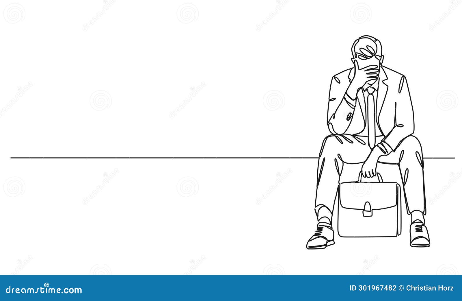Single Line Drawing of Consternated Businessman Stock Vector ... Single Line Drawing of Consternated Businessman Stock Vector ...