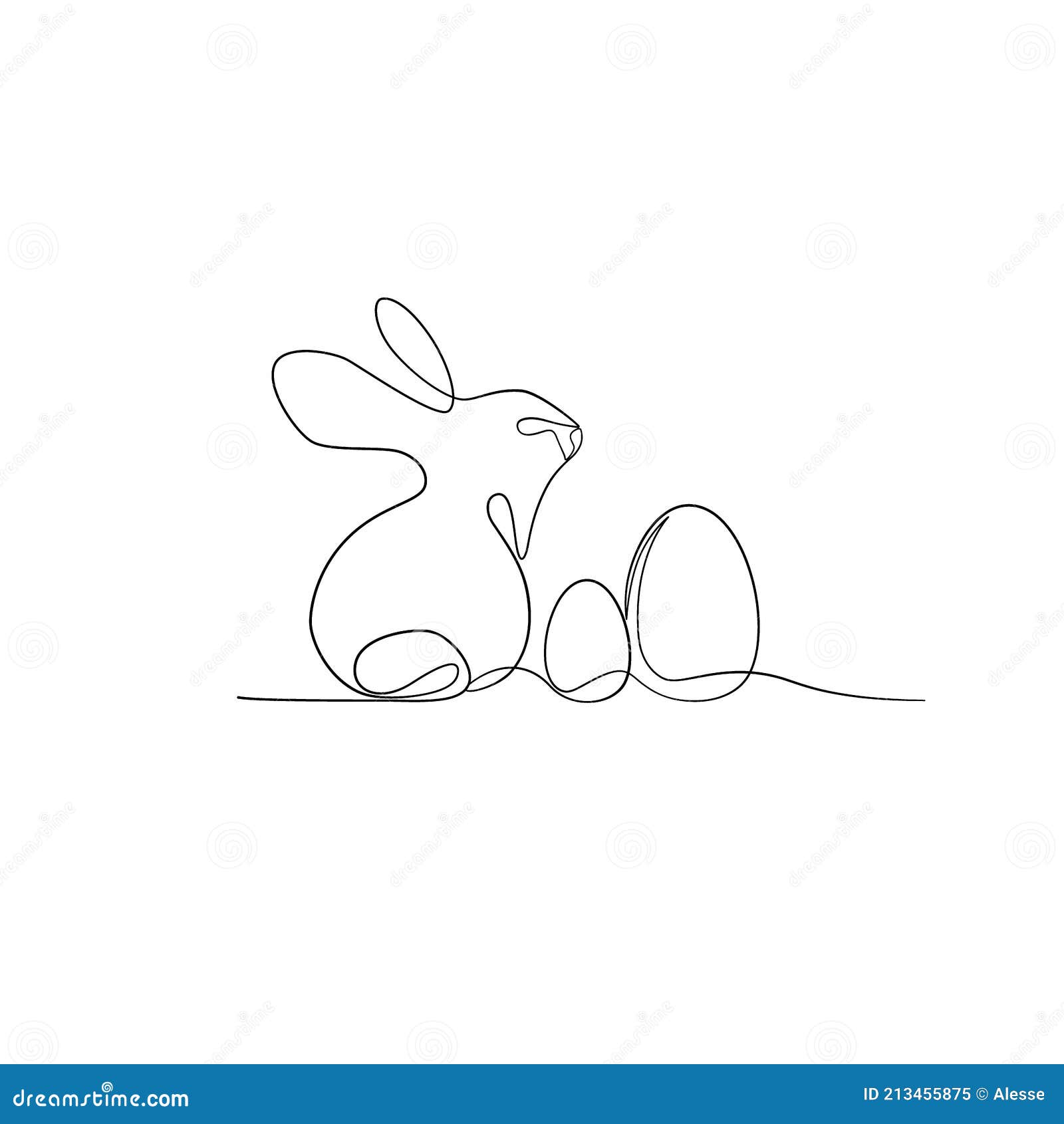 Single Line Drawing, Easter Bunny Stock Vector - Illustration of rabbit ...