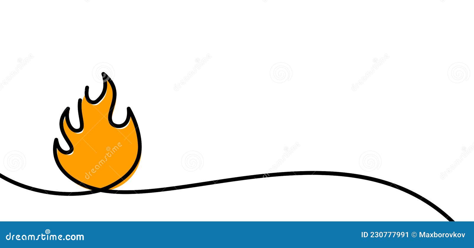 Single Line Drawing Fire Flames Stock Vector - Illustration of concept ...