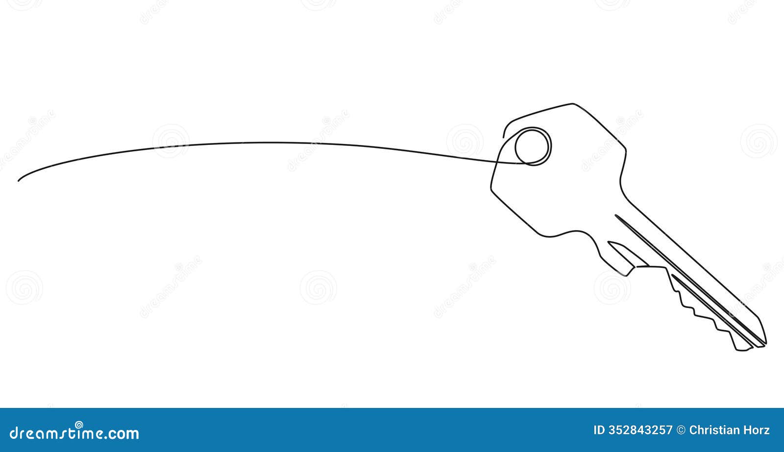 Single Line Drawing of Front Door Key Stock Illustration - Illustration ...