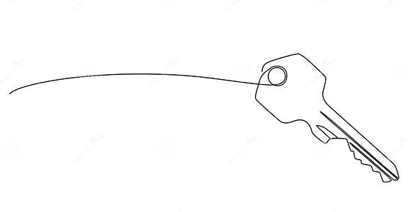 Single Line Drawing of Front Door Key Stock Illustration - Illustration ...