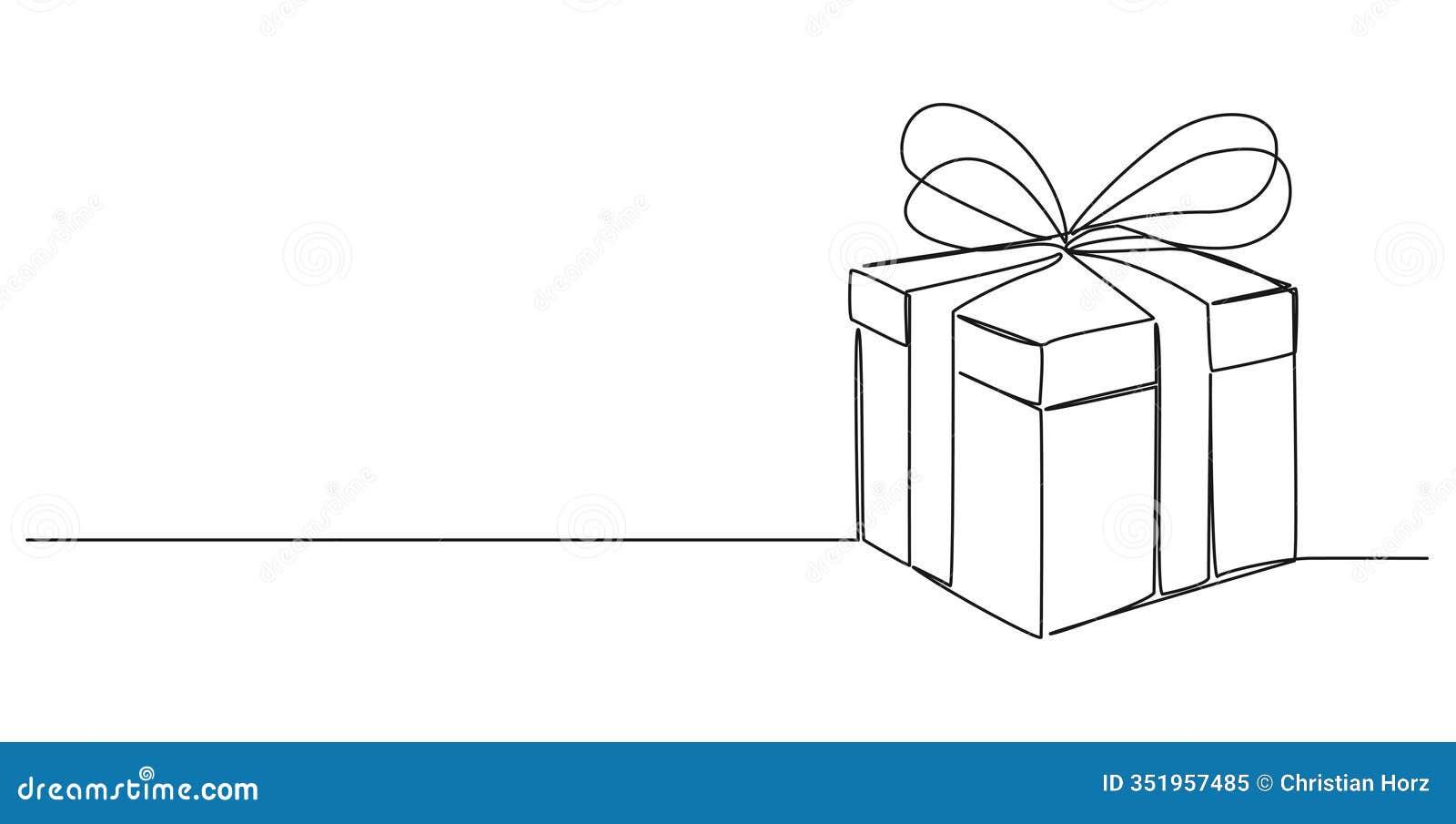 Single Line Drawing of Gift Box Stock Illustration - Illustration of ...