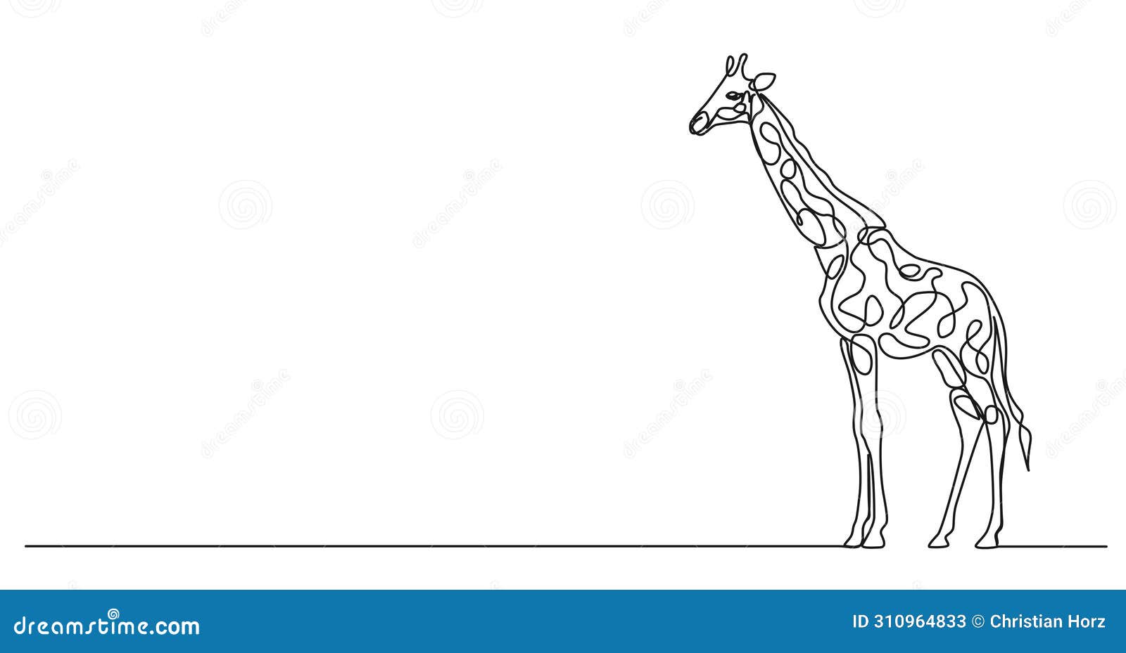 Single Line Drawing of a Giraffe Stock Illustration - Illustration of ...