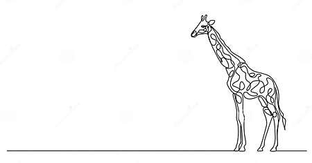 Single Line Drawing of a Giraffe Stock Illustration - Illustration of ...