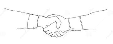 Single Line Drawing of Handshake Stock Vector - Illustration of line ...