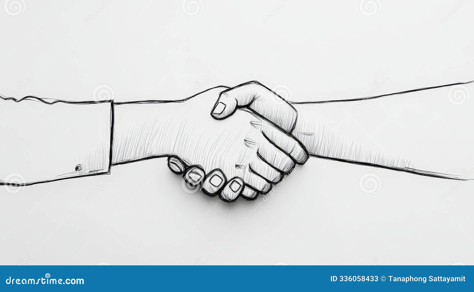 A Single Line Drawing Illustrating a Handshake Symbolizing Partnership ...