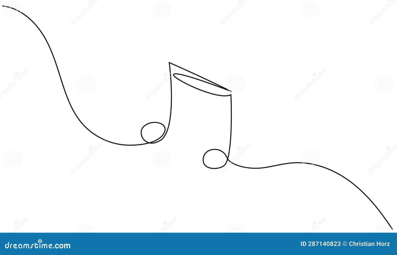 Single Line Drawing of Musical Notes Stock Vector - Illustration of ...