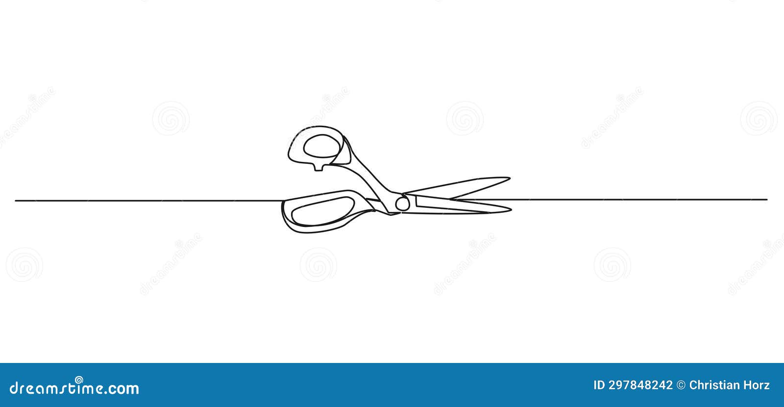 Single Line Drawing of Pair of Scissors Stock Vector - Illustration of ...