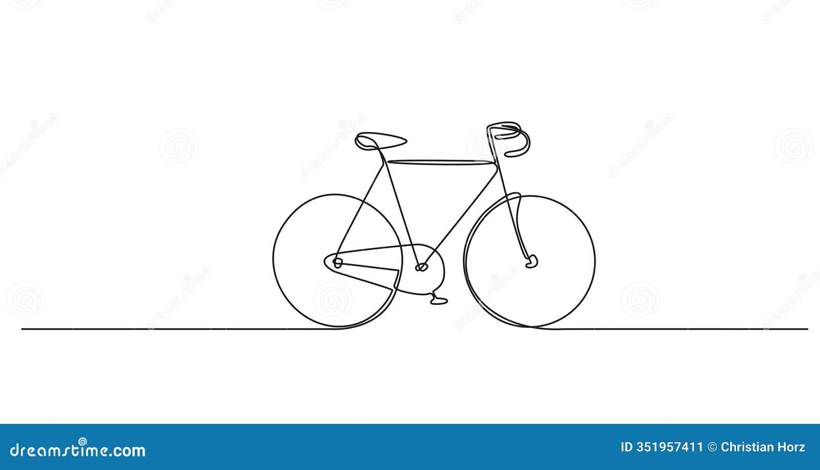 Single Line Drawing of Racing Bicycle Stock Illustration - Illustration ...