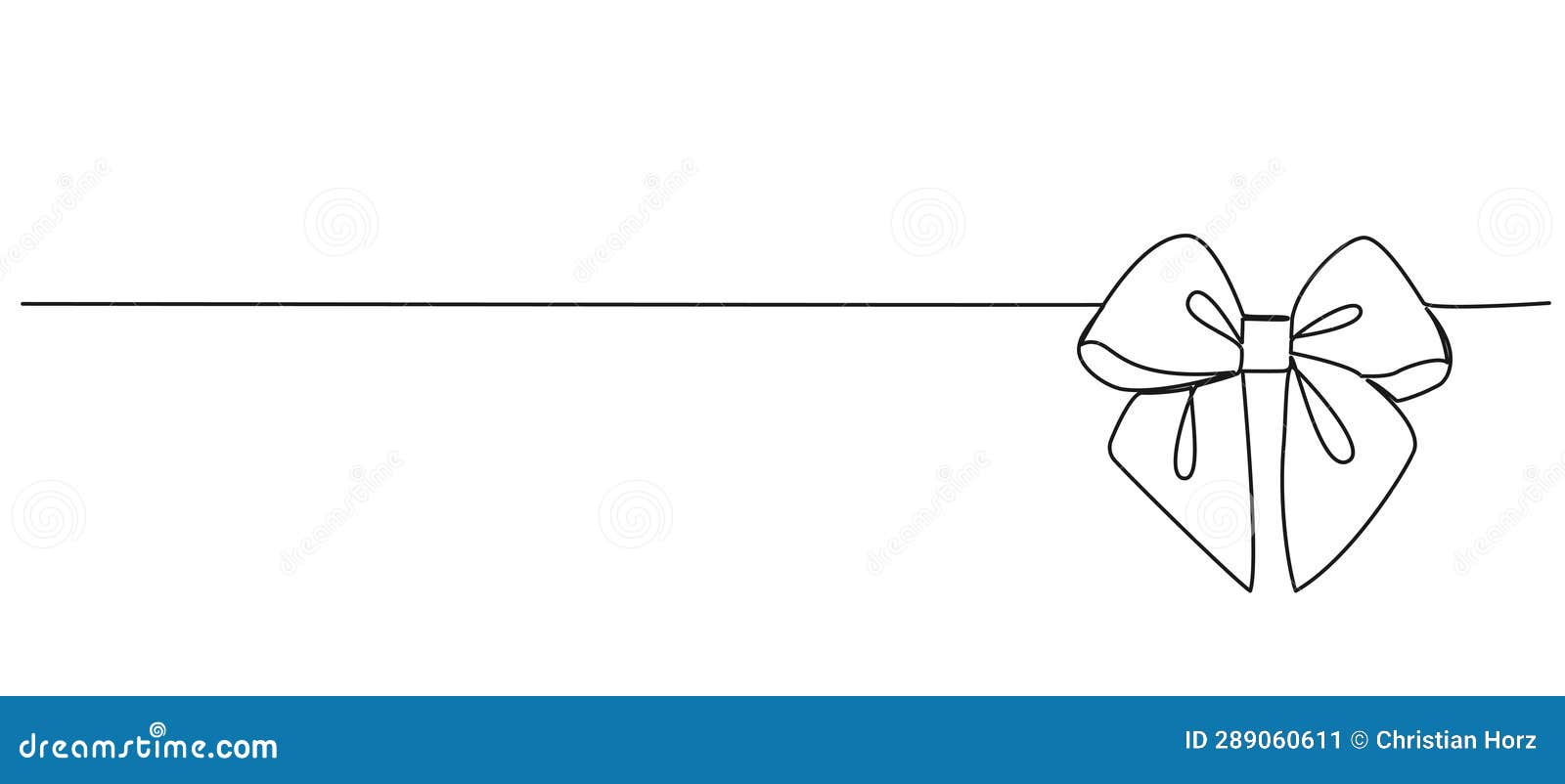 Single Line Drawing of Ribbon and Bow Knot Stock Vector - Illustration ...