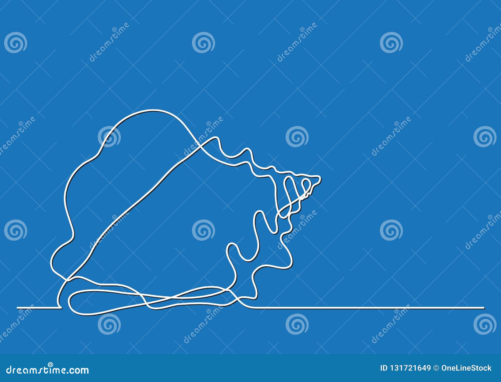 Single Line Drawing of Sea Shell Stock Vector - Illustration of line ...