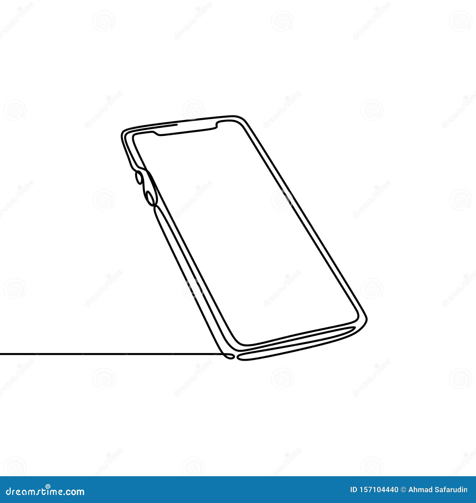 Single Line Drawing of Smartphone Vector Illustration Technology Object ...