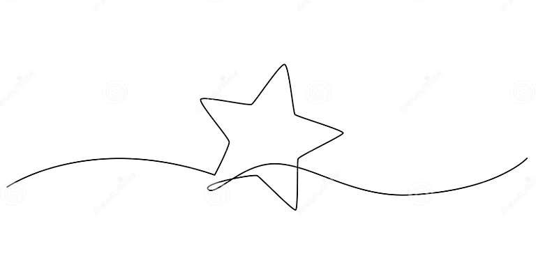 Single Line Drawing of Star Shape Stock Illustration - Illustration of ...