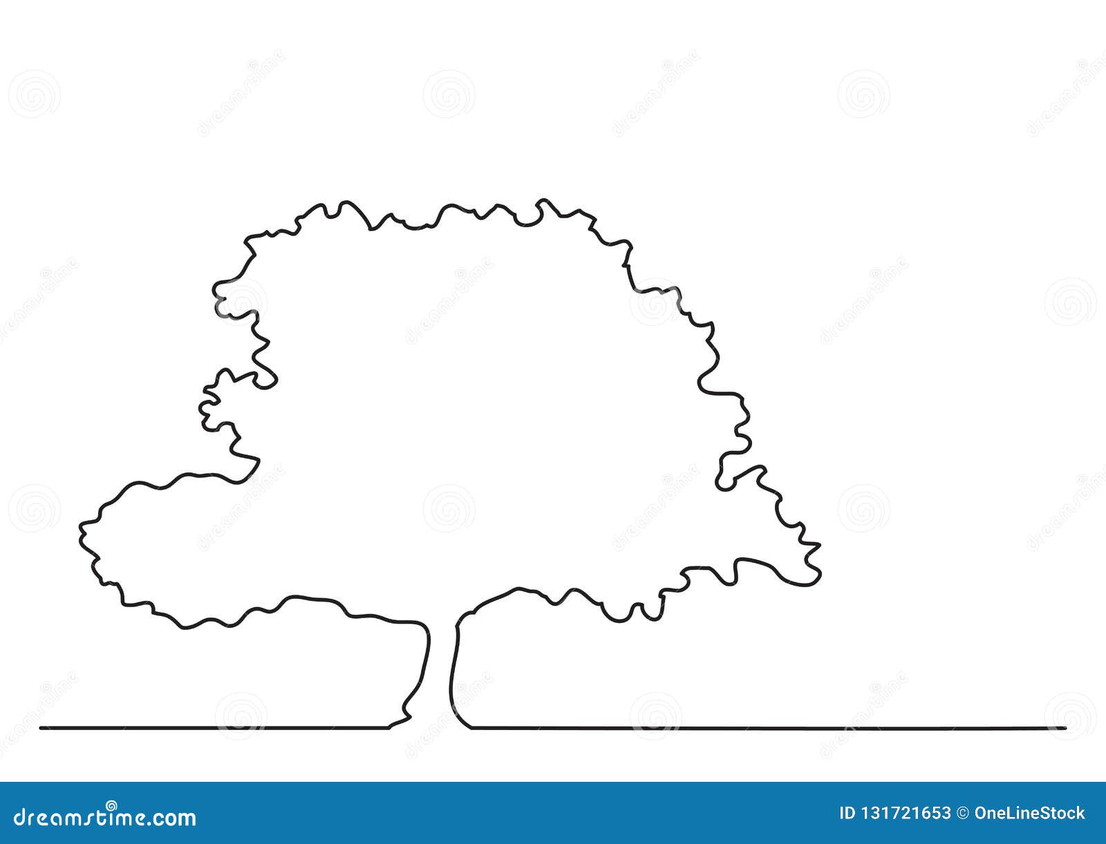 Single Line Drawing of Tree Stock Vector - Illustration of simplicity ...