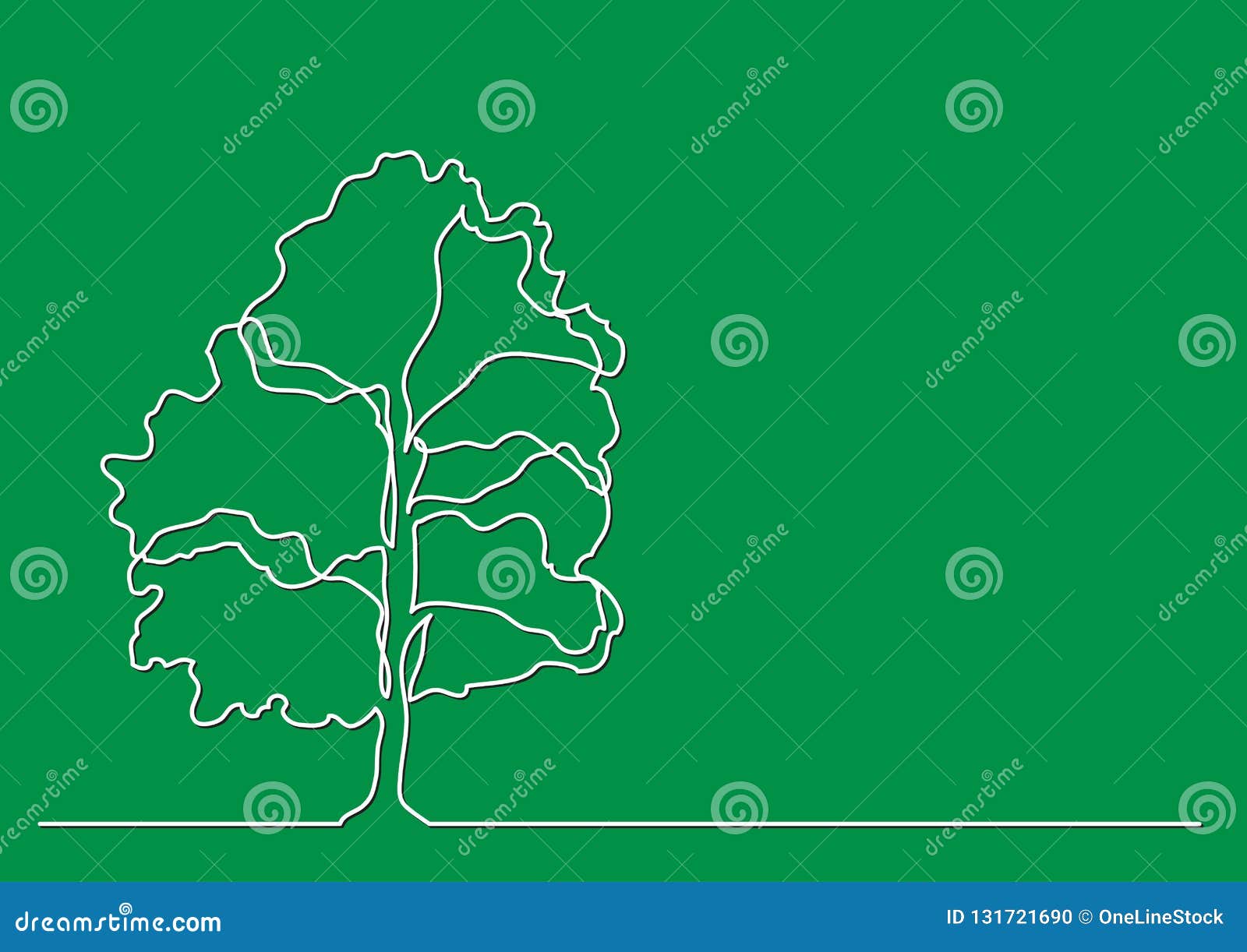 Single Line Drawing of Tree Stock Vector - Illustration of contour ...