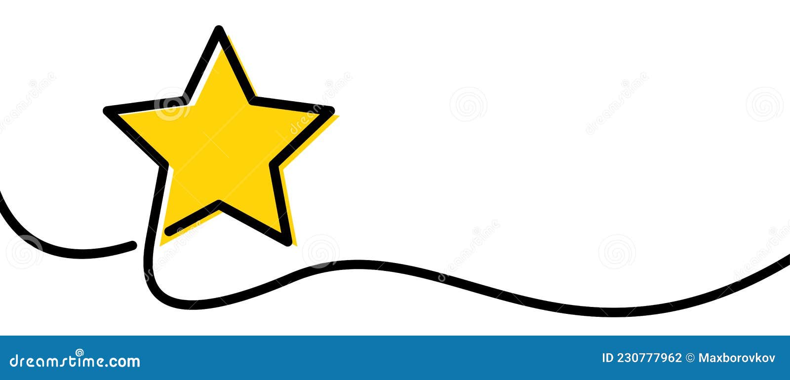 Single Line Drawing of Yellow Star Stock Vector - Illustration of ...