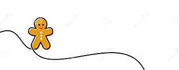 Single Line Drawn Gingerbread Man Stock Vector - Illustration of ...