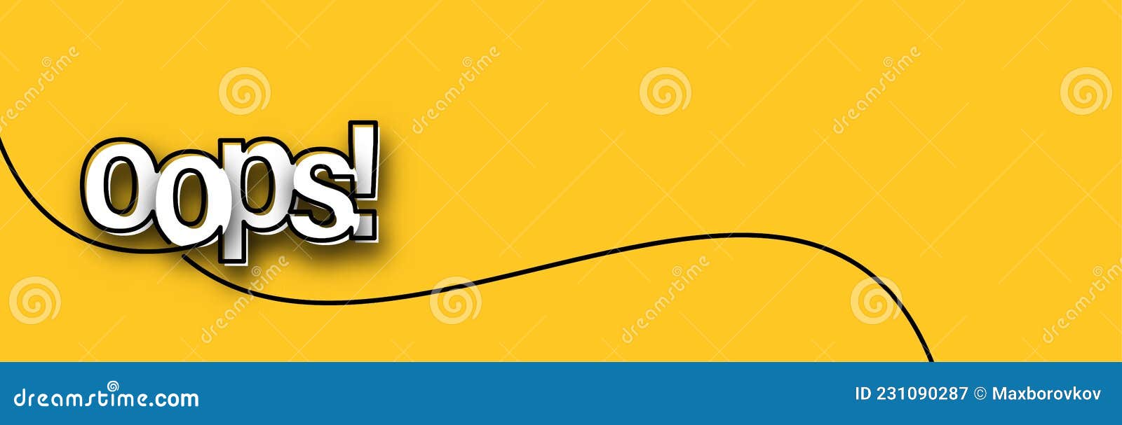 Single Line Drawn Outline Of Oops Sign Cartoon Vector | CartoonDealer ...