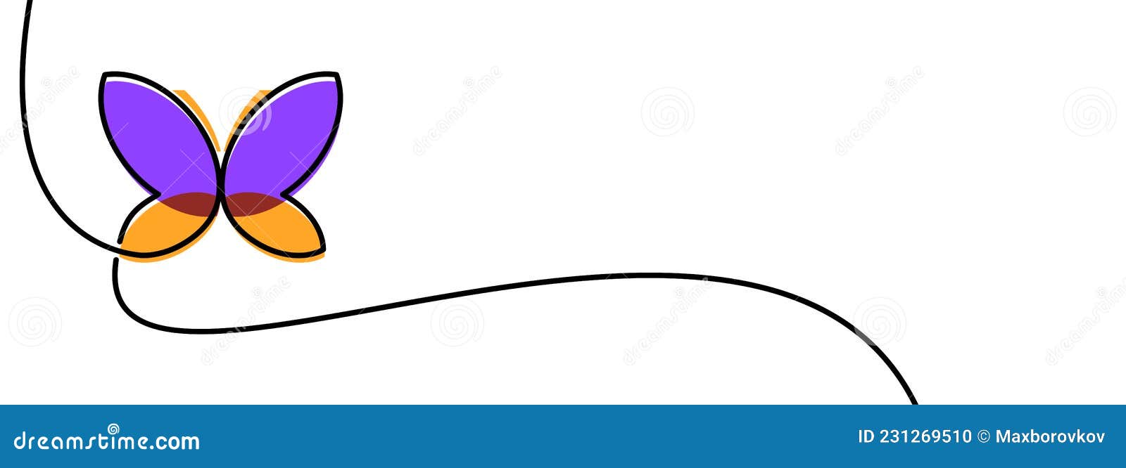 Single Line Drawn Purple Butterfly Stock Vector - Illustration of ...