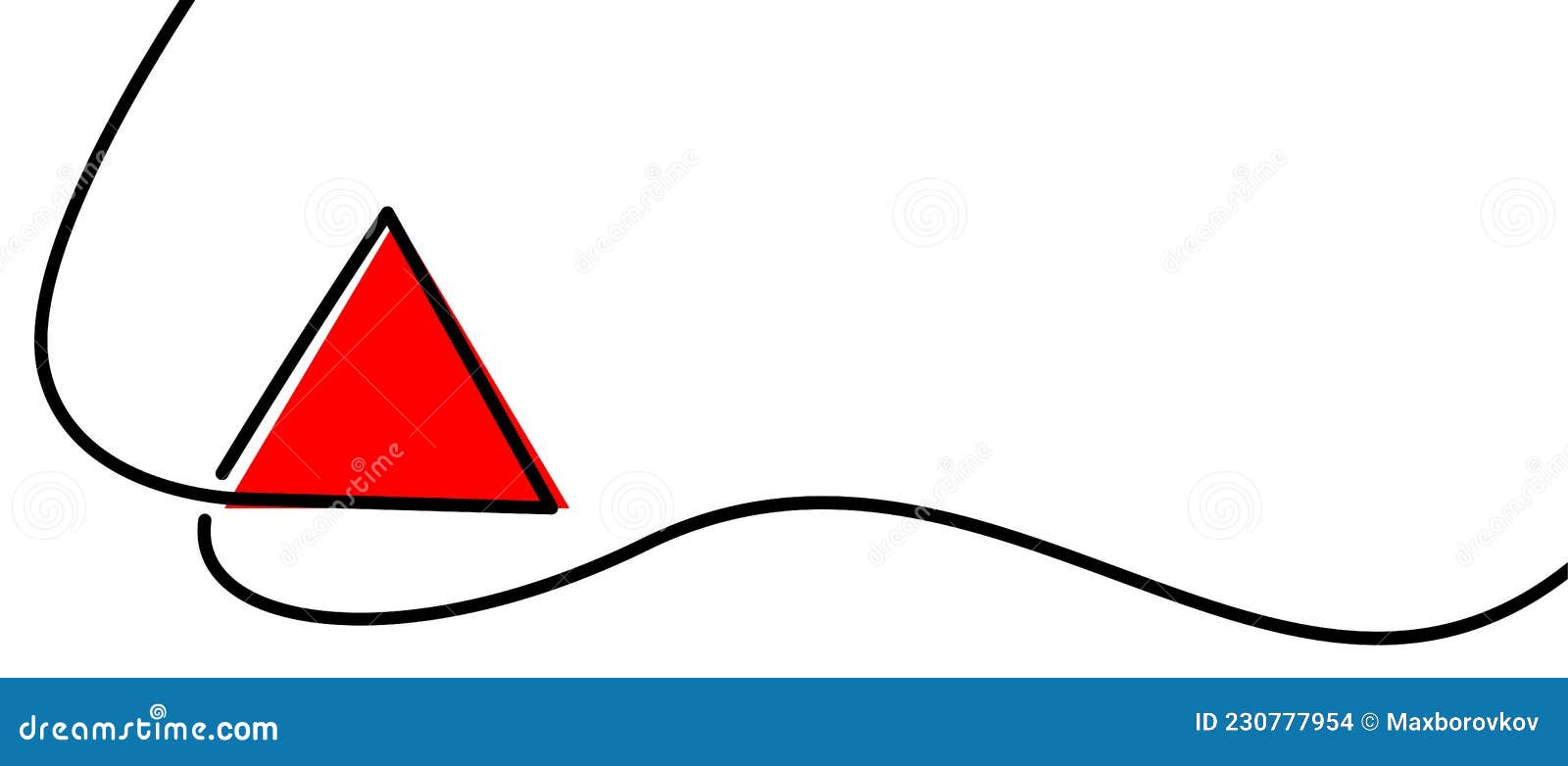 Single Line Drawn Red Triangle Stock Vector - Illustration of isolated ...