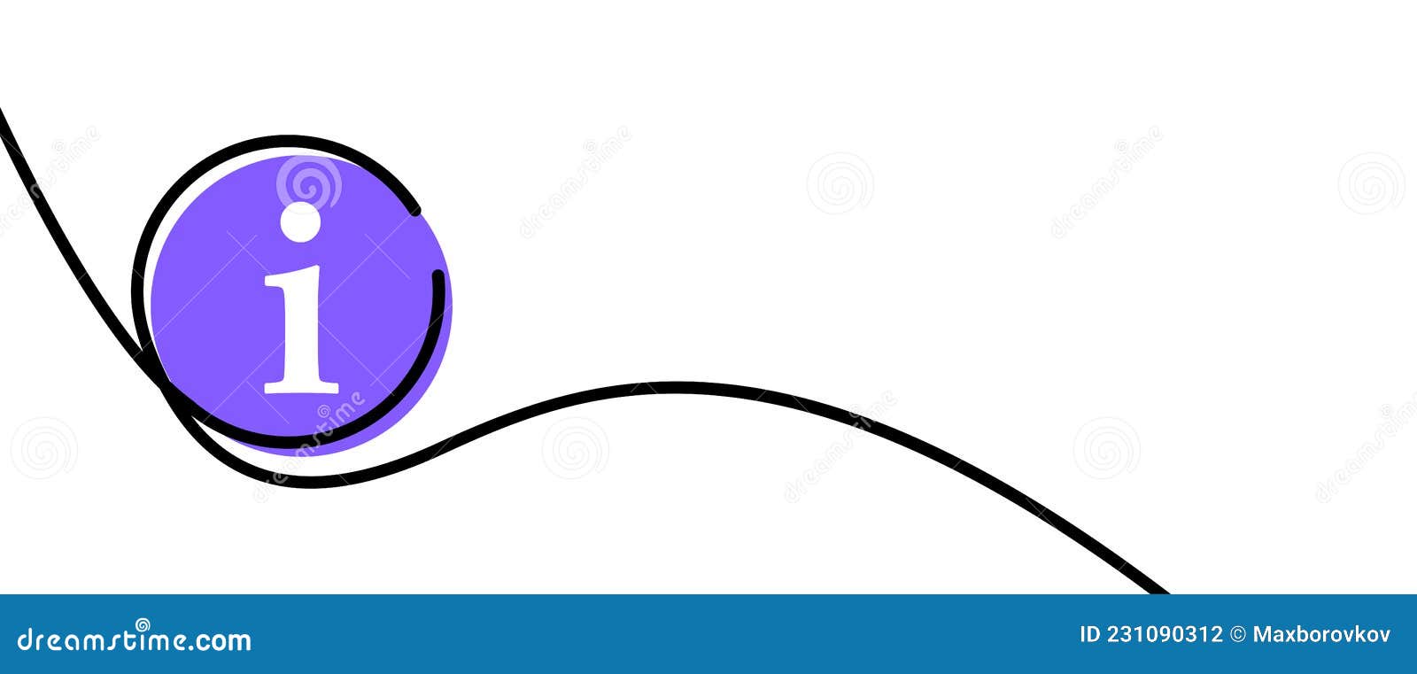 Single Line Drawn Round Information Sign Stock Vector - Illustration of ...