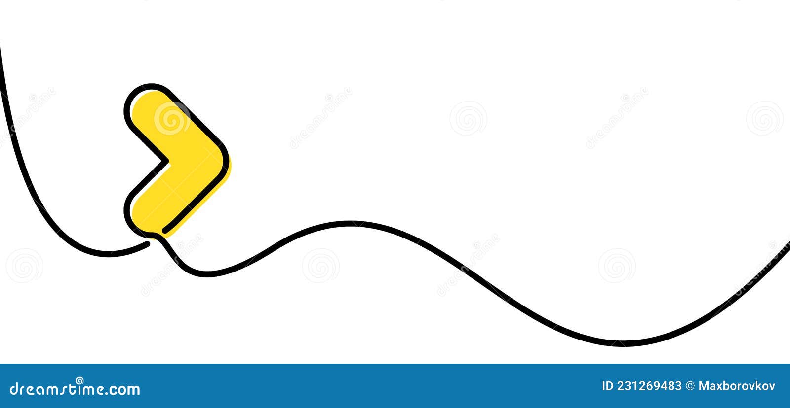 Single Line Drawn Yellow Play Arrow Stock Vector - Illustration of flat ...