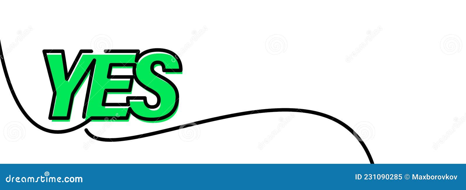 Single Line Drawn Yes Outline Stock Vector - Illustration of graphic ...
