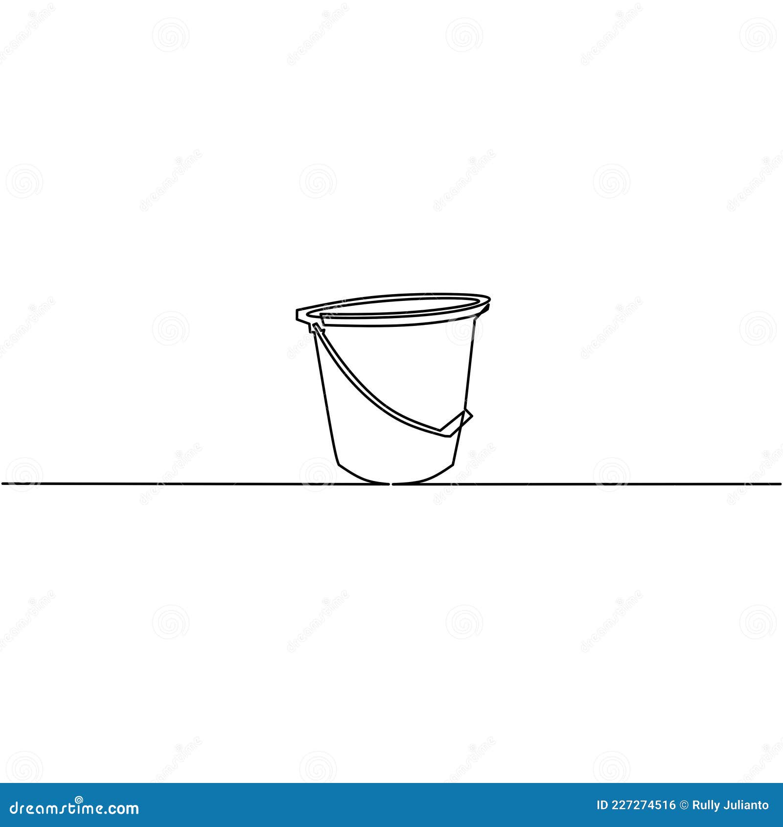 Single Line Hand Drawn of Bucket Stock Vector - Illustration of graphic ...