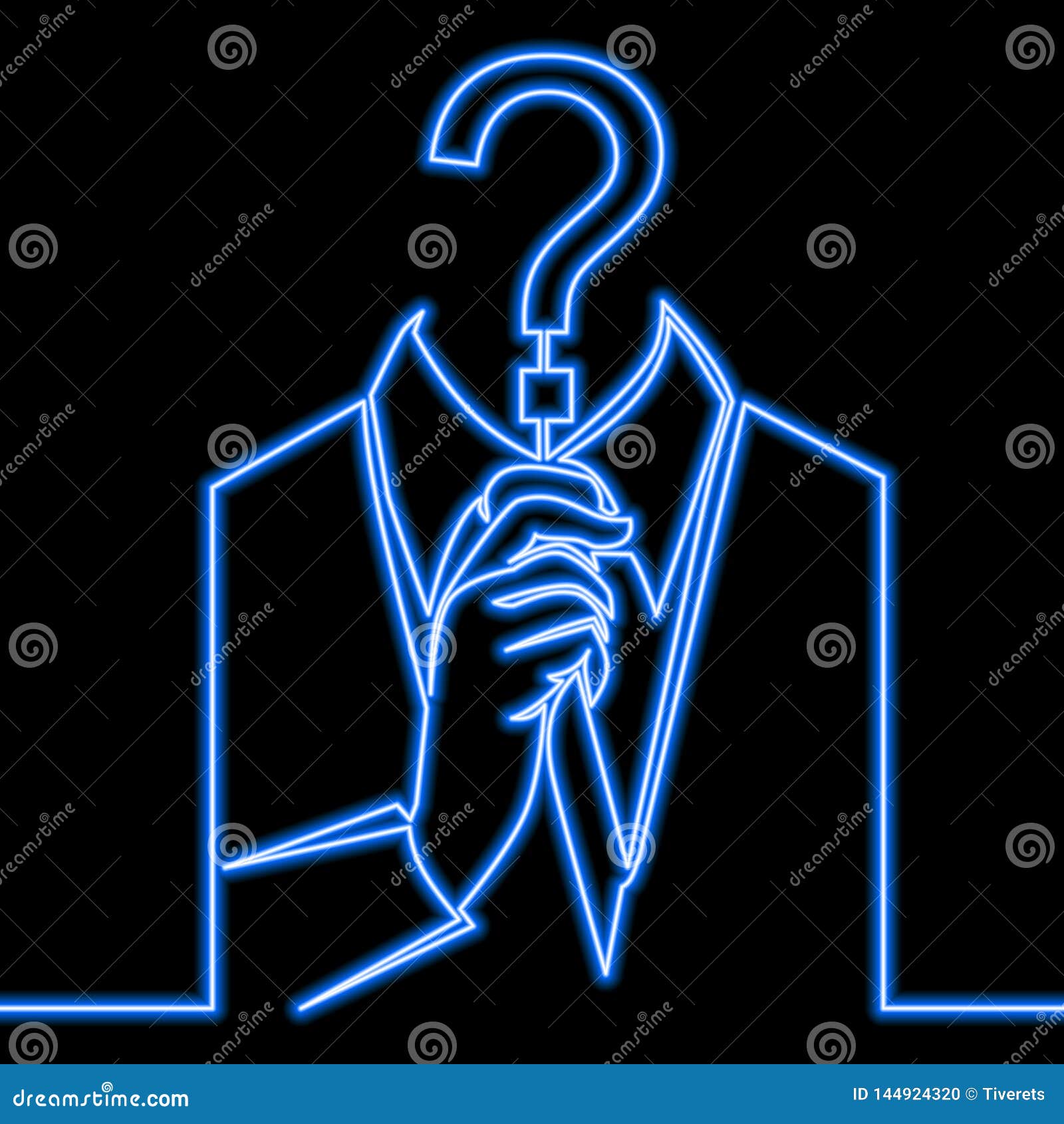 Single Line Person Anonymous Neon Vector Concept Stock Vector ...