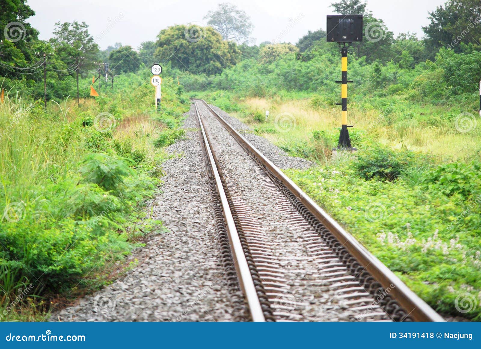 Single line railway stock photo. Image of travelling - 34191418