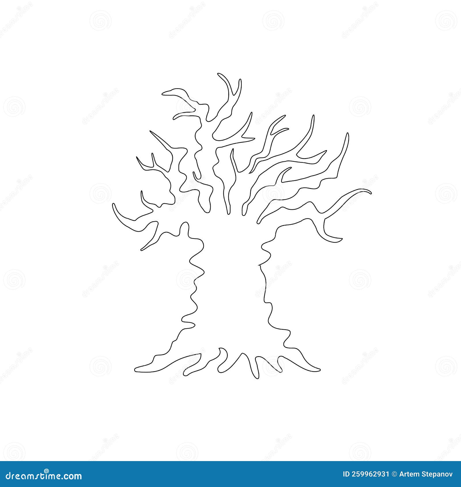Single Line Tree Icon, One Line Drawing Trees Silhouette Stock Vector ...