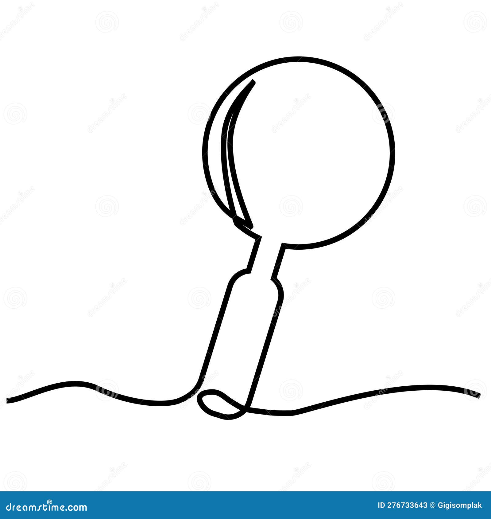 Single Line Simple Vector Magnifier Isolated at White Stock Vector ...