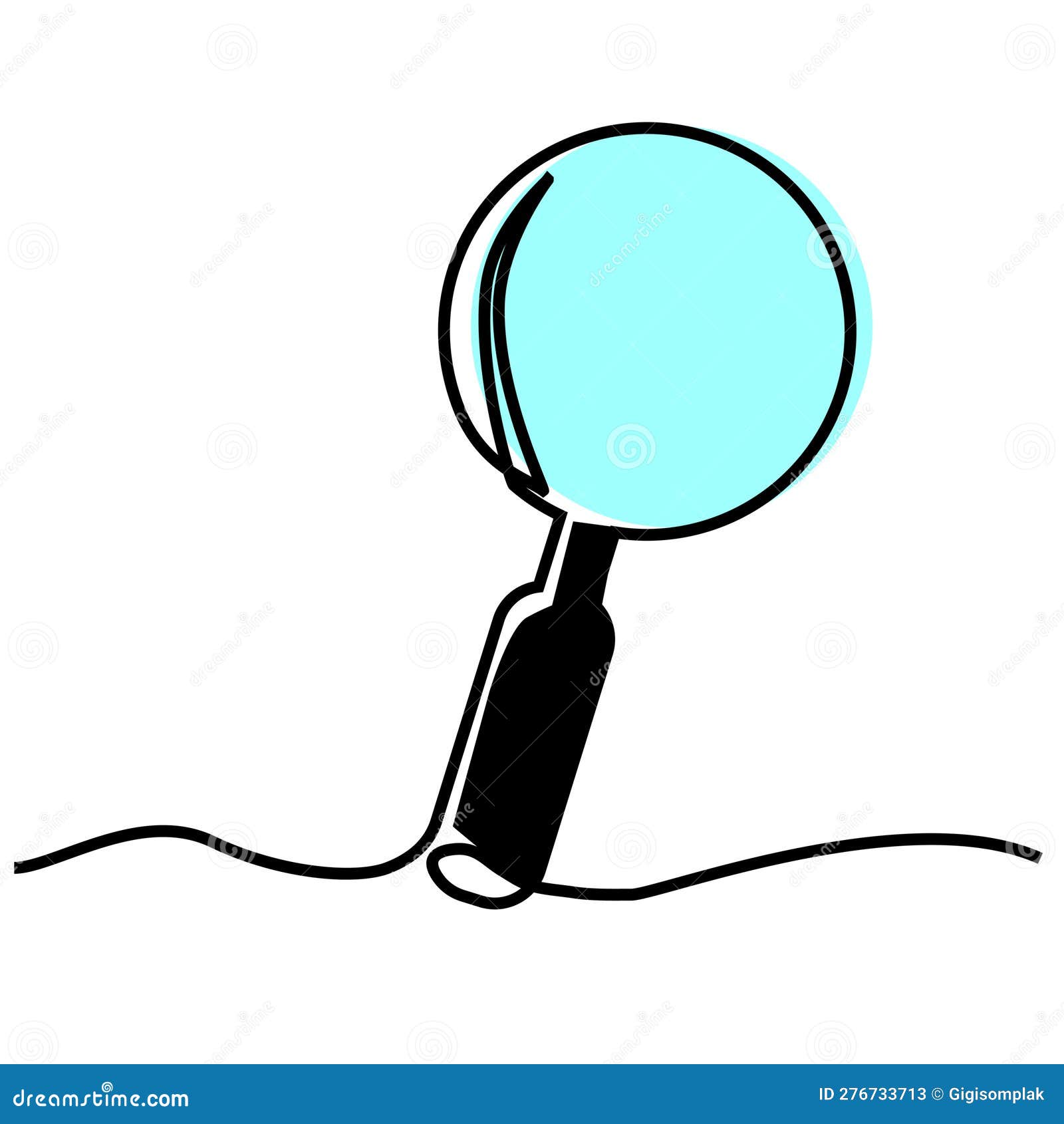 Single Line Simple Vector Magnifier Isolated at White Stock Vector ...