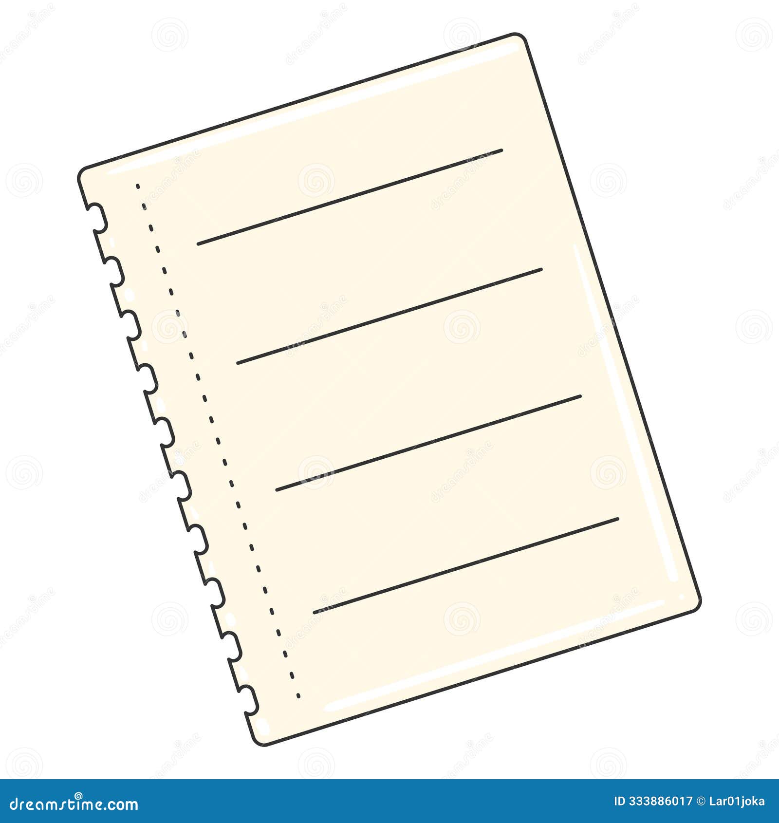 Single Lined Notebook Paper in Cartoon Style Vector Stock Vector ...