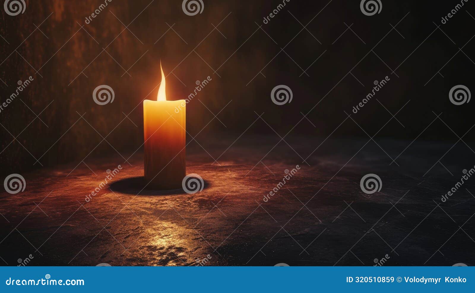 Single Lit Candle in a Dark Room Stock Image - Image of mysterious ...