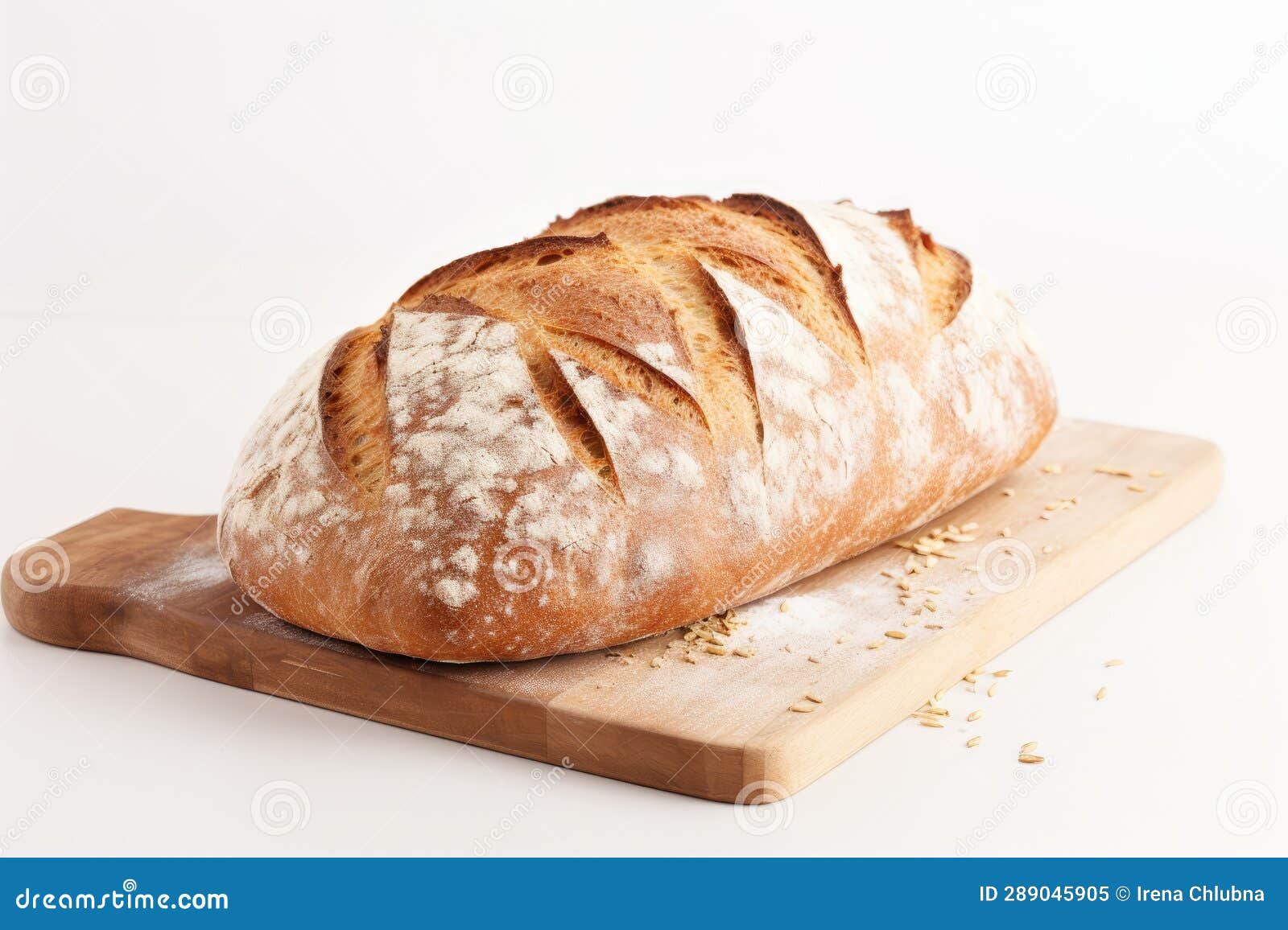 Single Loaf Bread on a Cutting Board Stock Illustration - Illustration ...