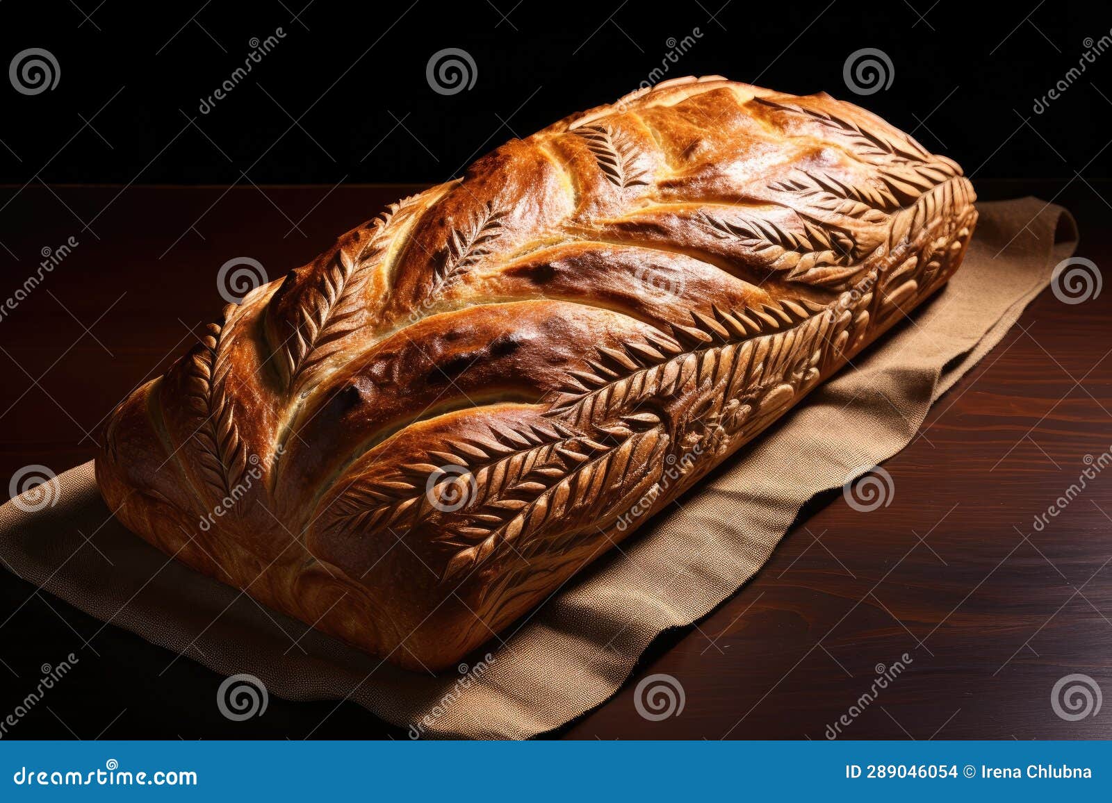 Single Loaf of Bread on the Table Stock Illustration - Illustration of ...