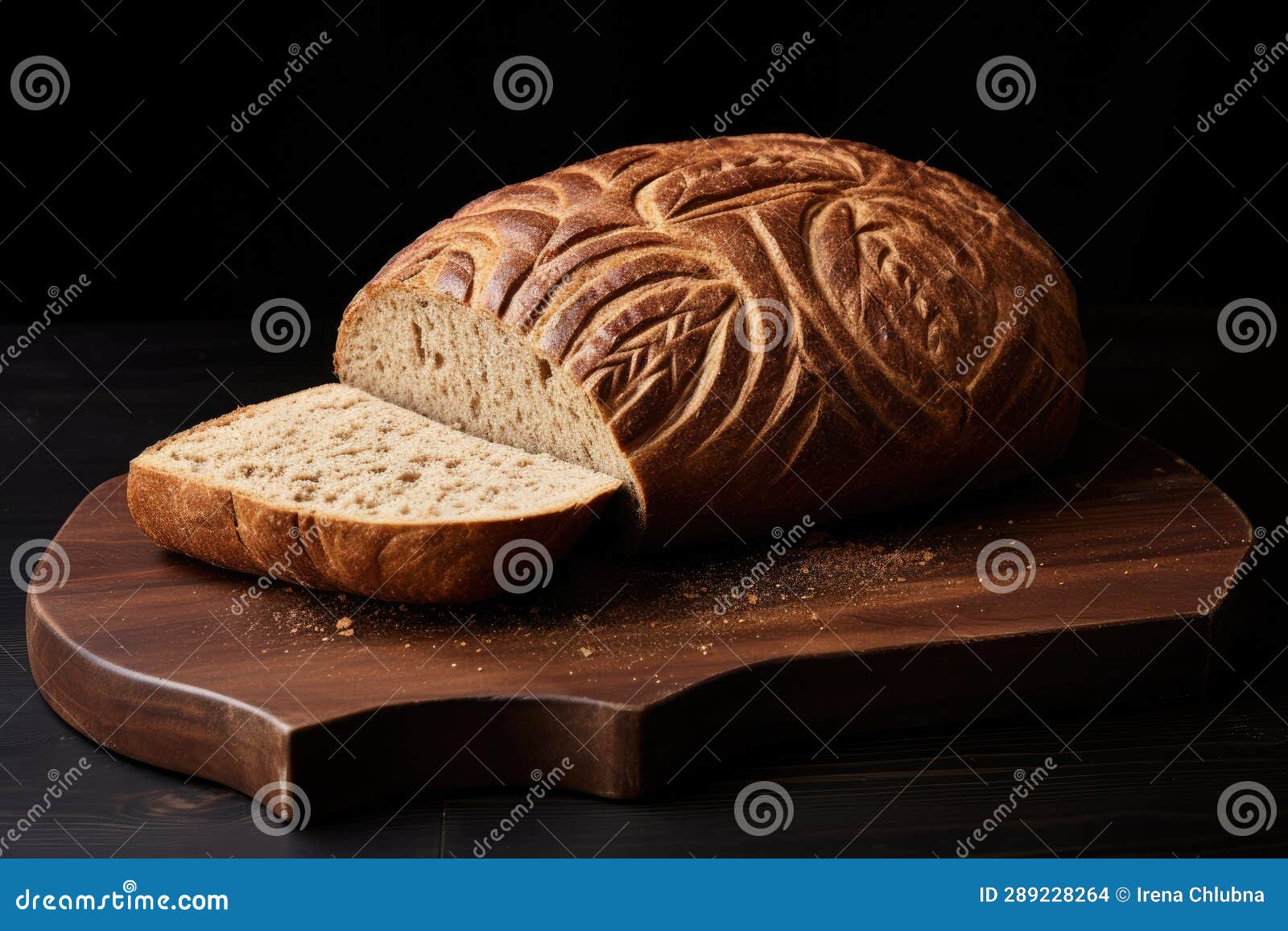 Single Loaf of Bread on the Table Stock Illustration - Illustration of ...