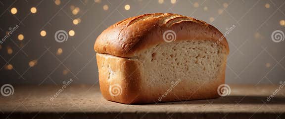 A Single Loaf of White Bread with a Crusty Top. Stock Image - Image of ...