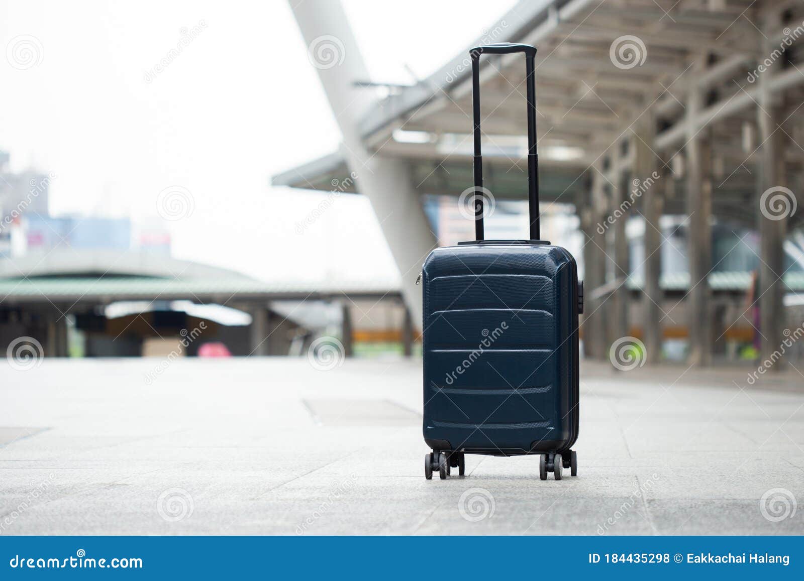 Single Luggage on Floor in City. Stock Photo - Image of person, journey ...