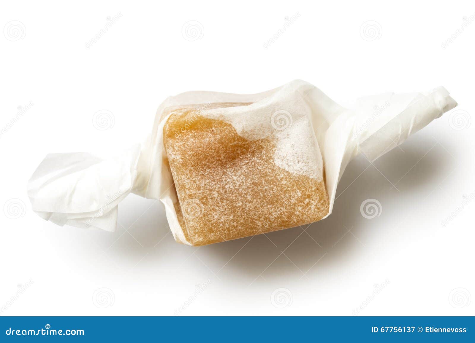 SIngle Luxury Wrapped Caramel Toffee from Above. Stock Image - Image of ...