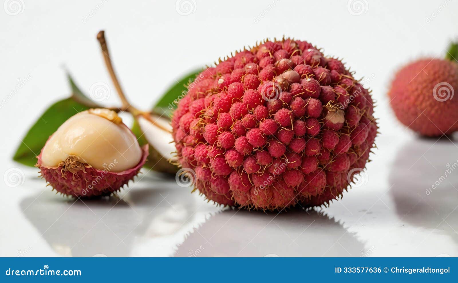 Single Lychee Fruit Isolated in Pure White Ai Generated Stock ...