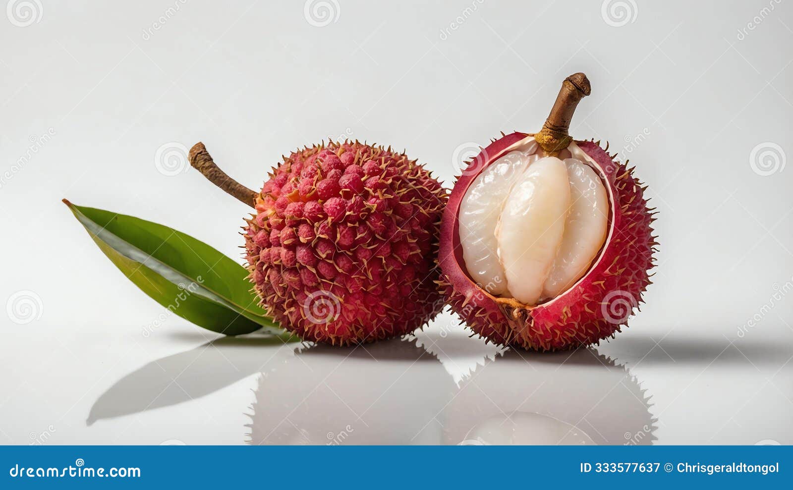 Single Lychee Fruit Isolated in Pure White Ai Generated Stock ...