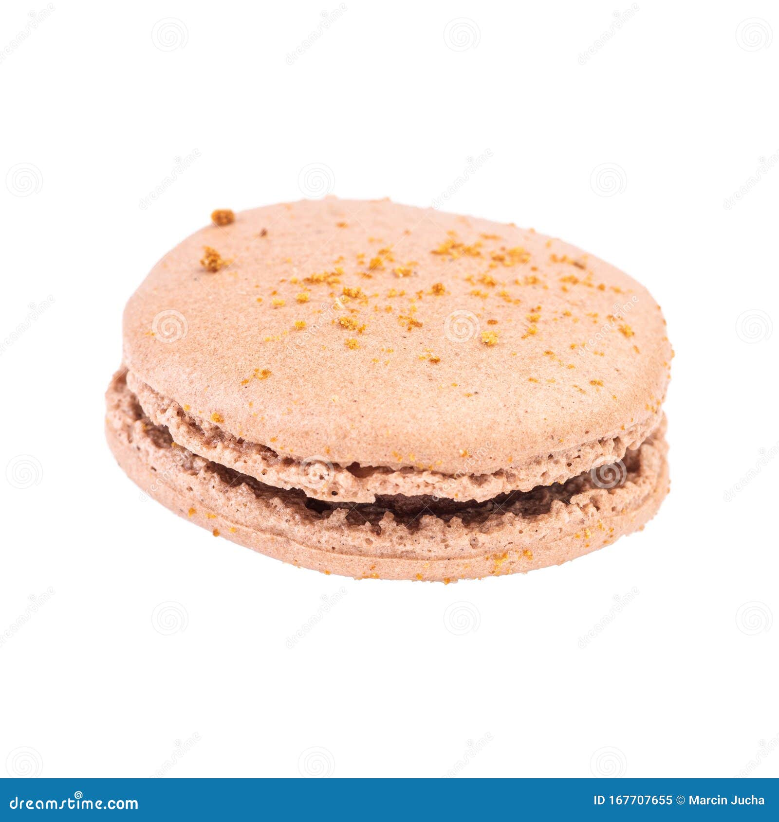 Single Macaroon Cookie. Detailed Close Up Studio Shoo Isolated on White ...