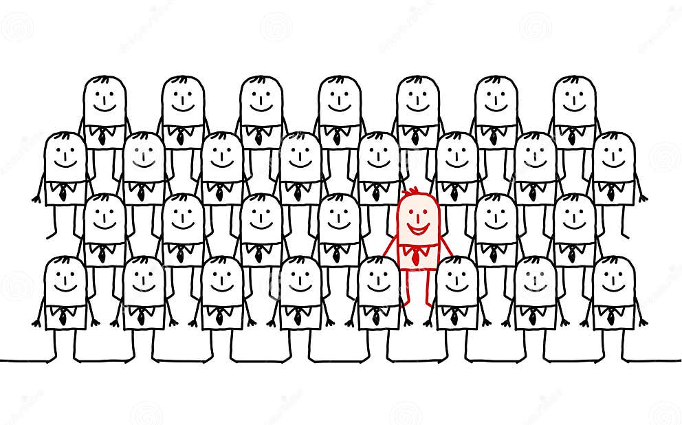 Single man in a crowd stock vector. Illustration of crowd - 14858701