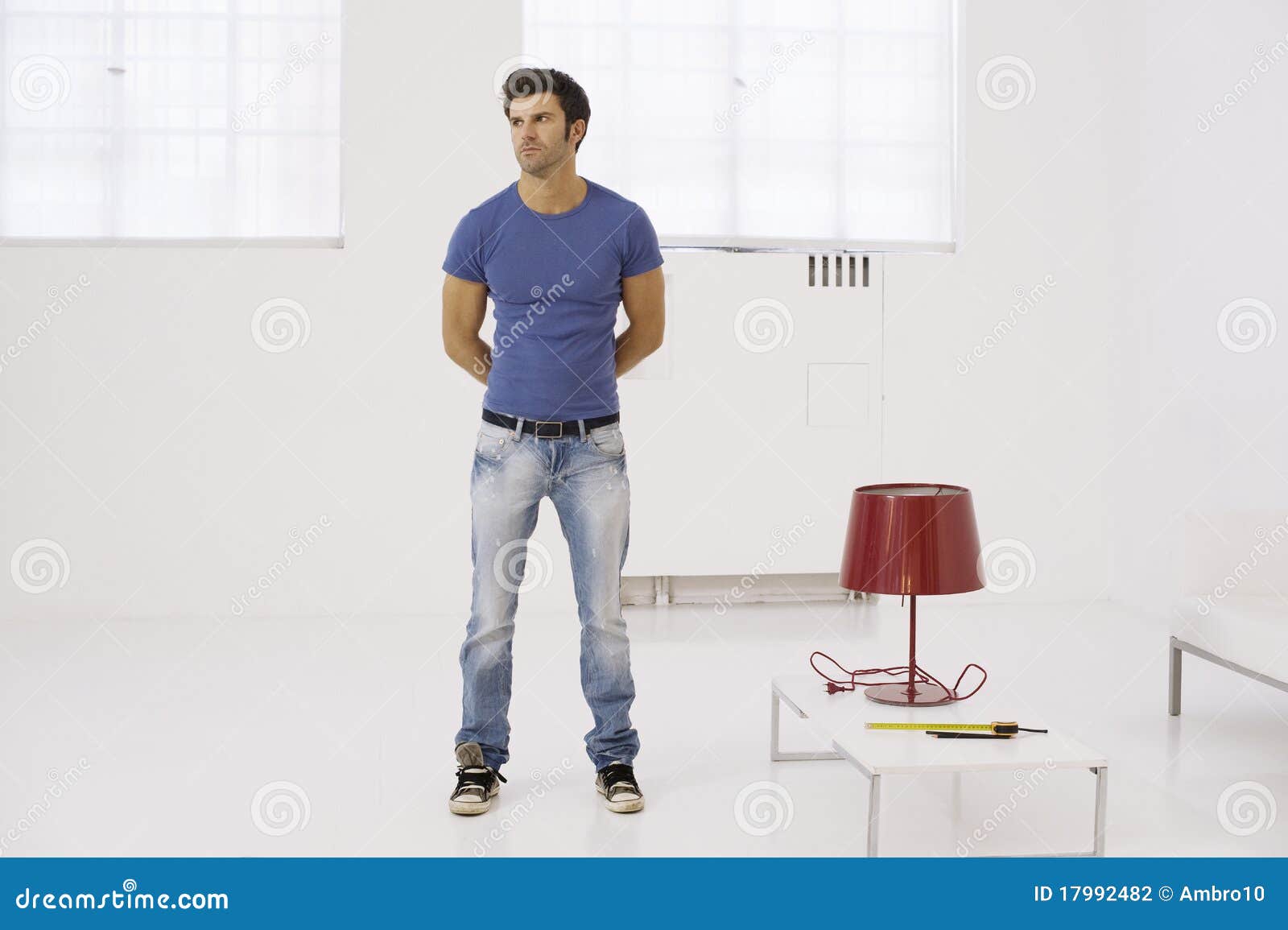 Single man at home stock photo. Image of room, adult - 17992482