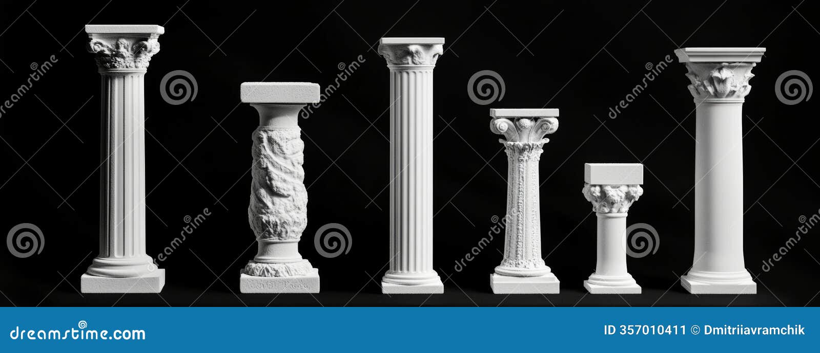 Single Marble Pillars are Presented on a Transparent Backdrop, Offering ...
