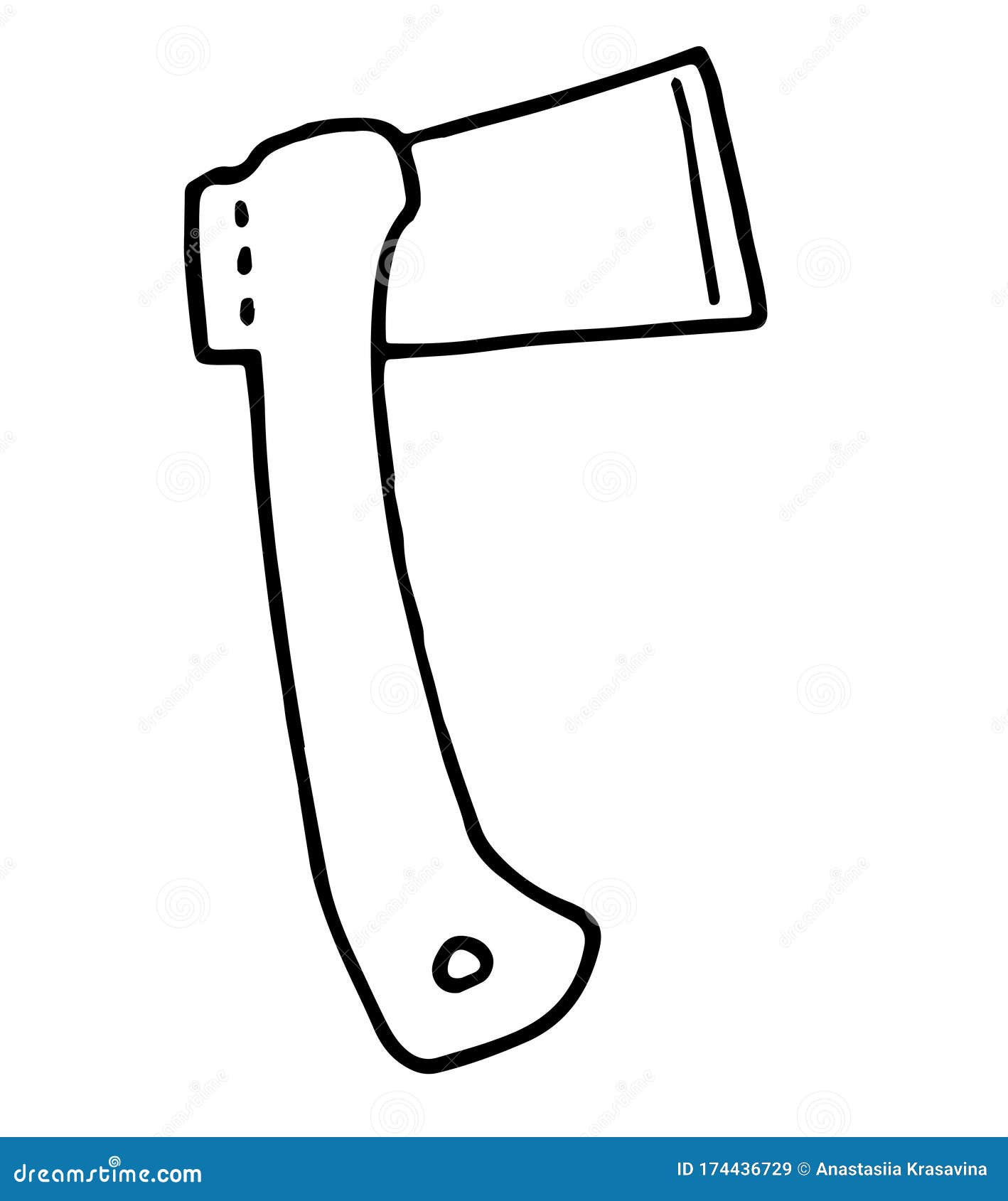 Single Marching Axe with Sharp Blade. Vector Drawing in Doodle Style ...